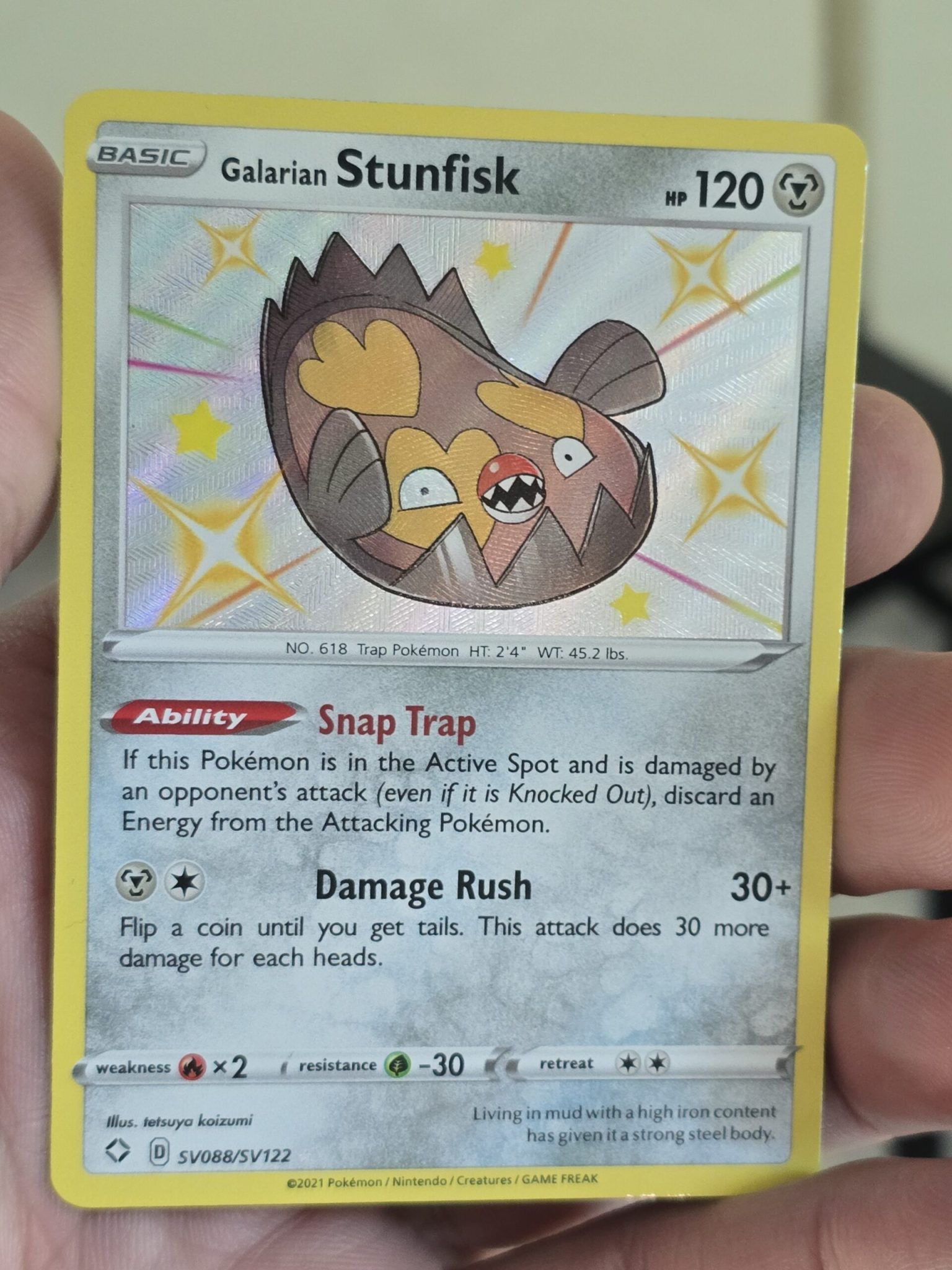 Galarian Stunfisk #SV088 Pokemon Shining Fates – PokeBiH